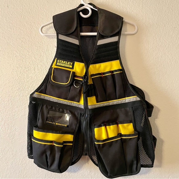 Stanley | Jackets & Coats | Stanley Fatmax Mesh Tool Vest Blackyellow ...